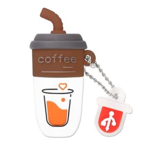 leizhan cute coffee usb flash drive computer memory stick usb pendrive for teachers, students, family and friends (32gb, brown coffee)