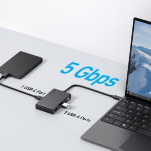 Anker USB C Hub, 332 USB-C Hub (5-in-1, 4K HDMI) with 100W Power Delivery, 4K@30Hz HDMI Display, 5Gbps USB-C and USB-A Data Ports & New Nylon USB C to USB C Cable 100W 10ft