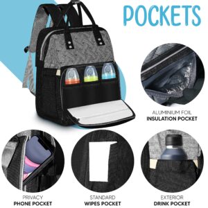 Diaper Bag Backpack, Multifunction Large Travel Backpack with Changing Pad for Moms Dads, Waterproof Diaper Bag, Baby Bag For Boys Girls With USB Charger Pacifier Case, Perfect Baby Gift Bag For Mom