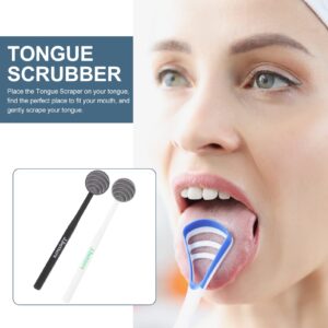 Healeved 2pcs Tongue Cleaning Brush Breath Tongue Scraper Multi Function Cleaning Brush Multi Functional Cleaning Brush Plastic Tongue Scrapers Oral Care Pp Child