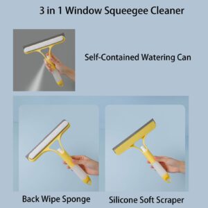 3 in 1 Window Cleaning Tool, 2023 New Double Sided Water Spray Squeegee, Household Window Cleaning Tool Quick Cleaning, All-Purpose Squeegee with Spray for Car Indoor Outdoor High Windows (3PC)