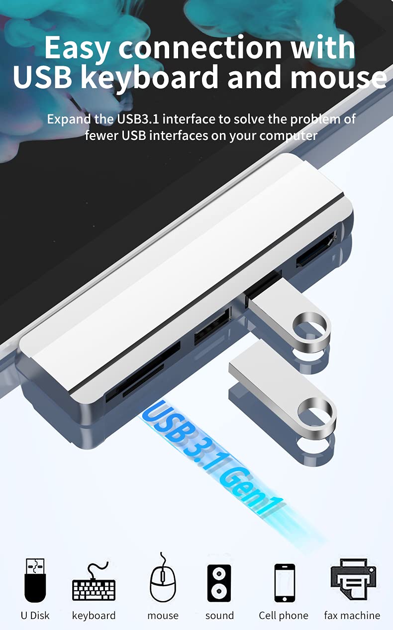 Dual USB3.0 Micro SD SD SDHC SDXC USB Hub Docking Station Mini DP to HDMI Convertor Adaptor for Surface Pro 4/5/6 Accessories