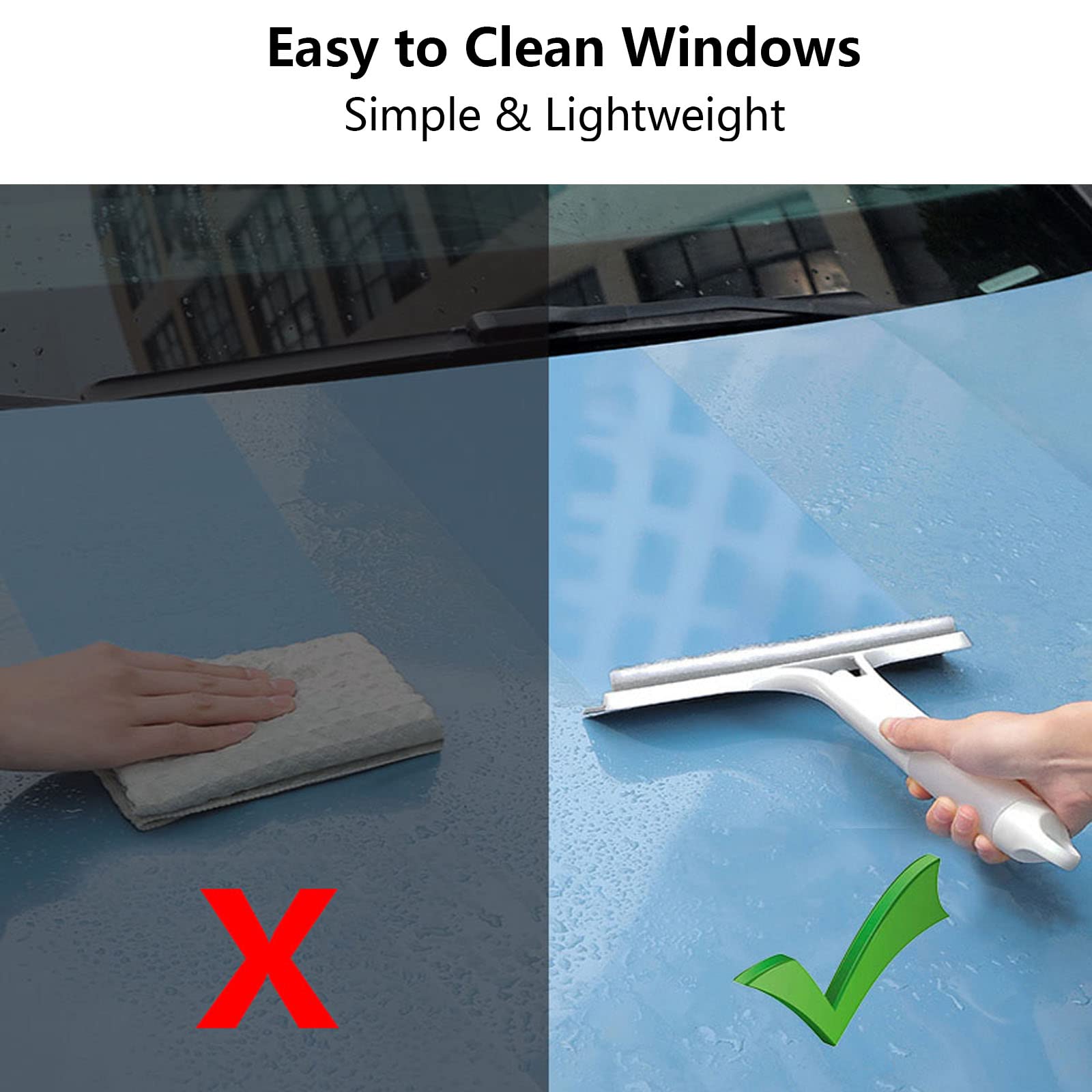 3 in 1 Window Cleaning Tool, 2023 New Double Sided Water Spray Squeegee, Household Window Cleaning Tool Quick Cleaning, All-Purpose Squeegee with Spray for Car Indoor Outdoor High Windows (3PC)