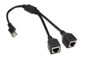 rj45 ethernet splitter adapter, yeworth rj45 1 male to 2 female lan network splitter y port cable support cat7 cat6 internet networking extension cord