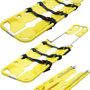 LENFUN Folding Scoop Stretcher, Patient Transfer Plastic Foldable Aluminum Alloy Scoop Stretcher,Ambulance Stretcher Gurney, Patient Transport Rescue Aluminum Alloy Folding