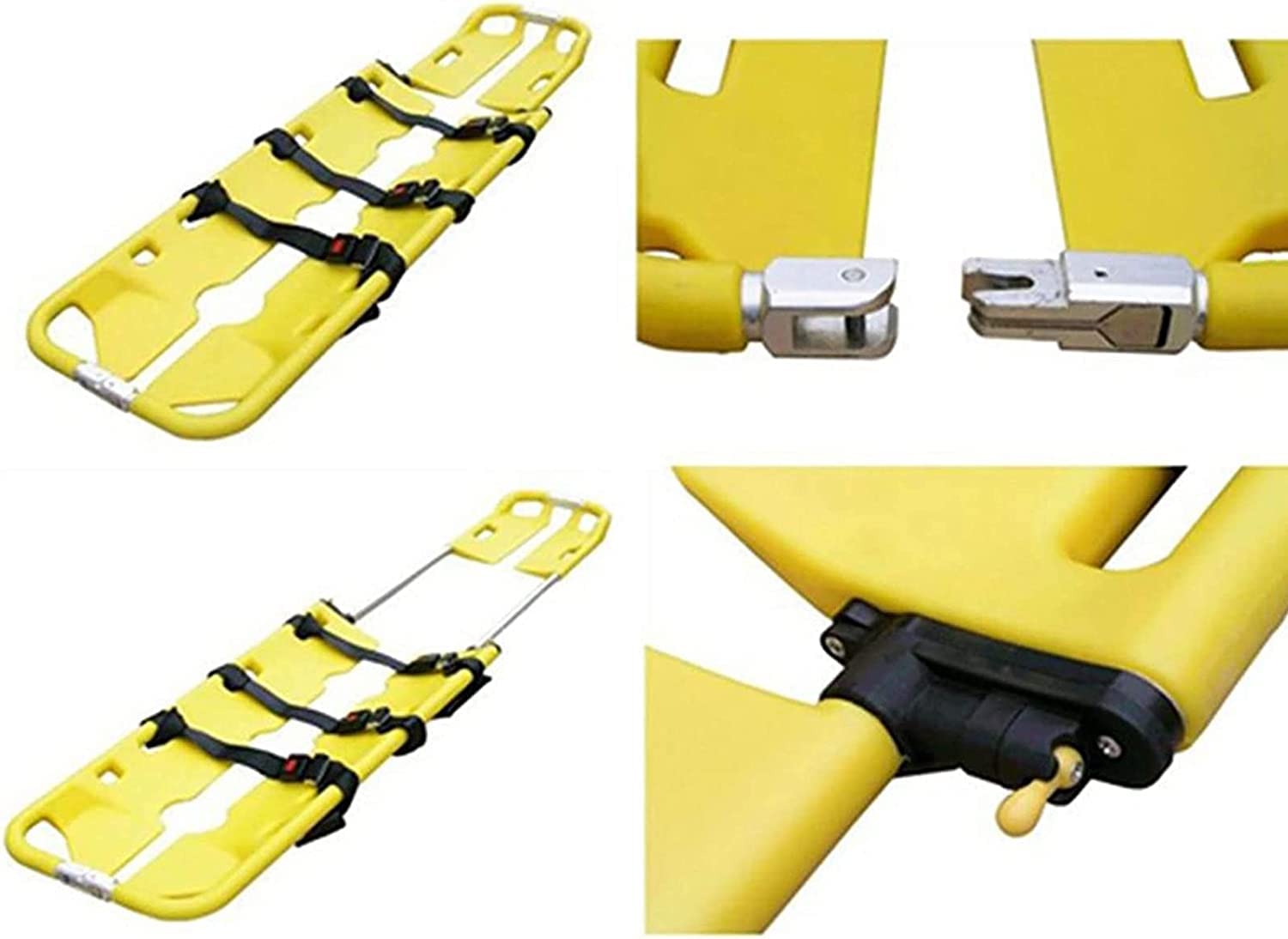 LENFUN Folding Scoop Stretcher, Patient Transfer Plastic Foldable Aluminum Alloy Scoop Stretcher,Ambulance Stretcher Gurney, Patient Transport Rescue Aluminum Alloy Folding