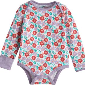 Coolibar UPF 50+ Baby LumaLeo Bodysuit - Sun Protective (12-18 Months- White Blushing Blooms)