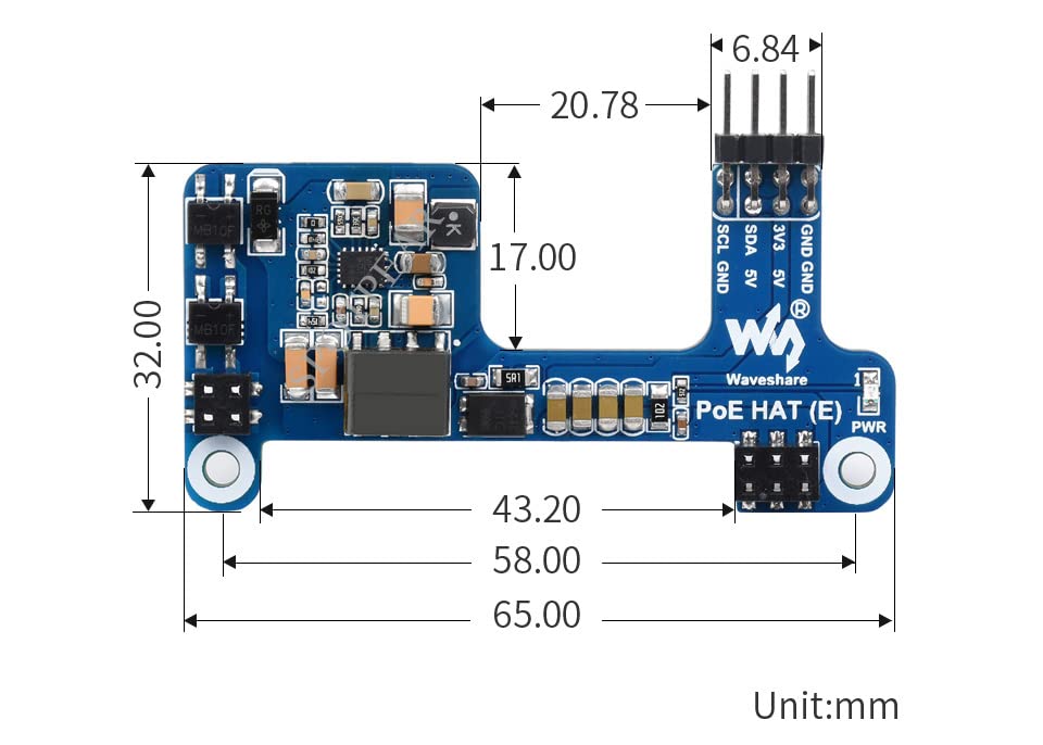 PoE HAT Power Over Ethernet 802.3af-Compliant for Raspberry Pi