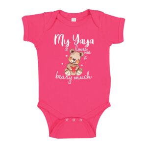 my yaya loves me beary much baby one piece bodysuit 12 mo cyber pink