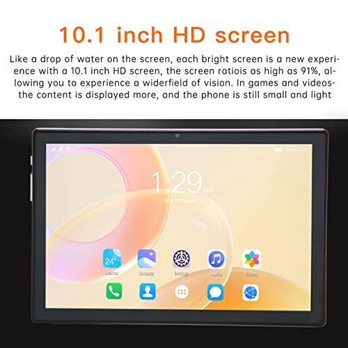 LEYT 10 Inch Tablet Dual Camera Octa Core CPU White Office Tablet 6GB RAM 256GB ROM for Home (US Plug)