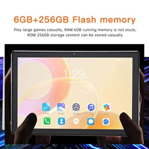 LEYT 10 Inch Tablet Dual Camera Octa Core CPU White Office Tablet 6GB RAM 256GB ROM for Home (US Plug)