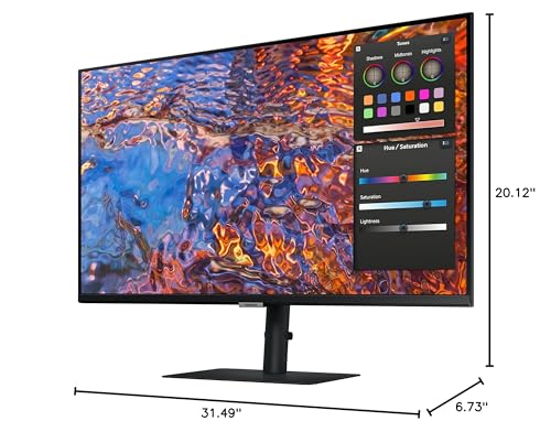 SAMSUNG ViewFinity S8 Series 32-Inch 4K UHD High Resolution Monitor, IPS Panel, 60Hz, Thunderbolt 4, HDR 10+, Built-in Speakers, Height Adjustable Stand (LS32B804PXNXGO),Black