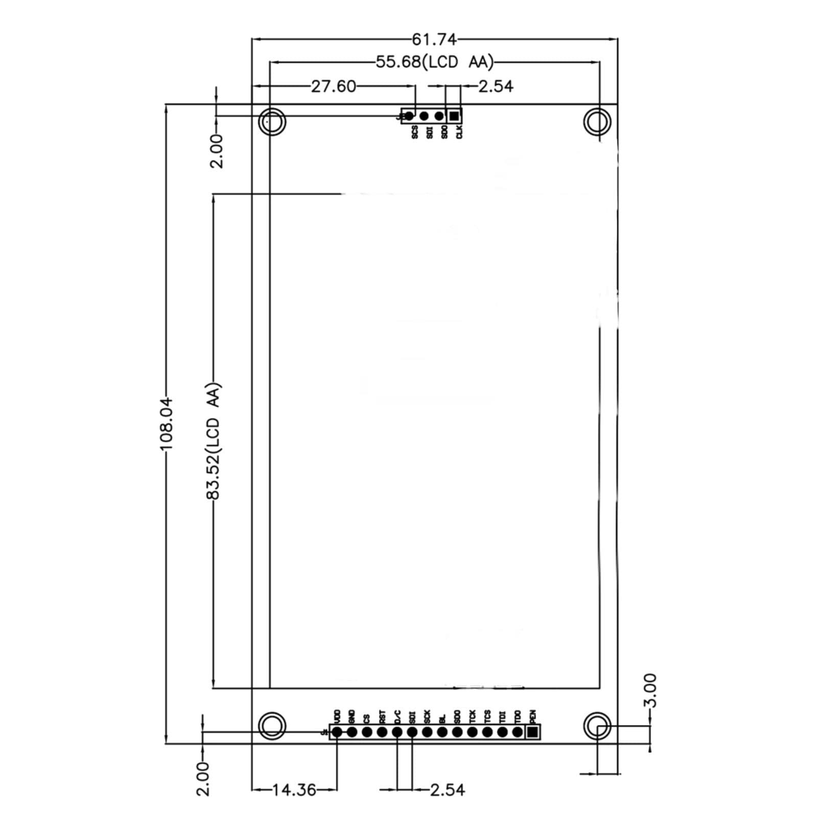 EBTOOLS 4in TFT LCD Display Module, ILI9488 Driver 14pin 480x320 HD SPI Serial Display Module, with a Memory Card Slot, 3.3V to 5V