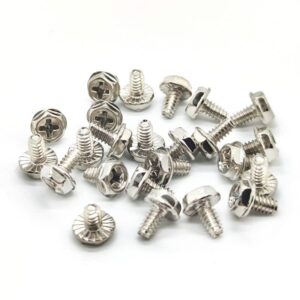 sbuol 50pcs toothed hex screw 6/32 computer case motherboard screws