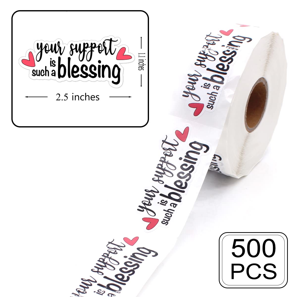 Your Support is Such a Blessing Stickers,Thank You for Support Small Business Stickers,Thanks for Your Support Stickers,Mail Envelopes Shipping Supplies 500 PCS