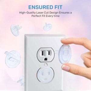 BABY PROOF ME 24 Outlet Plug Covers Bundle with 6 Safety Strap Locks for Child Safety