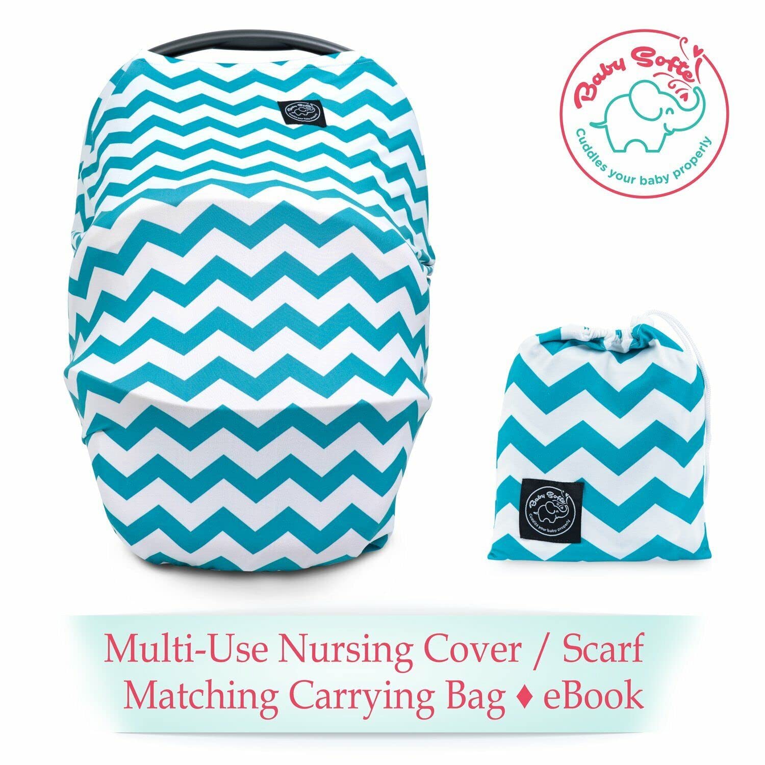 Multi-use Nursing Cover Privacy Breastfeeding Scarf - Baby Car Seat Covers, Infant Stroller Cover, Carseat Canopy, Shopping Cart, High Chair Cover for Girls and Boys