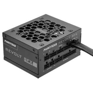 phanteks (ph-p850psf_02) revolt sfx 850w 80plus platinum, super compact sfx form factor, atx 3.0, pcie 5.0 power supply, fully modular, platinum-rated efficiency, silent fan, black