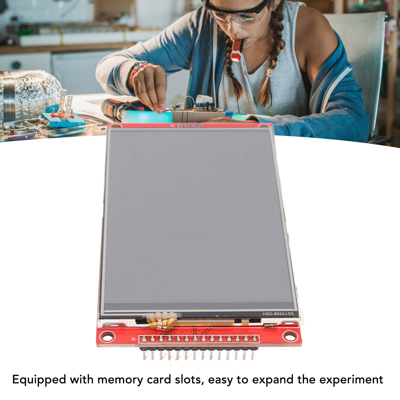 EBTOOLS 4in TFT LCD Display Module, ILI9488 Driver 14pin 480x320 HD SPI Serial Display Module, with a Memory Card Slot, 3.3V to 5V