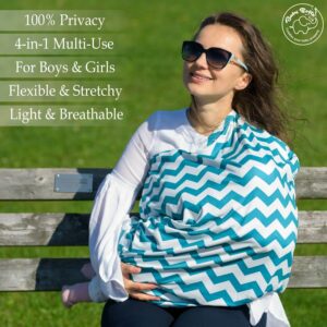 Multi-use Nursing Cover Privacy Breastfeeding Scarf - Baby Car Seat Covers, Infant Stroller Cover, Carseat Canopy, Shopping Cart, High Chair Cover for Girls and Boys