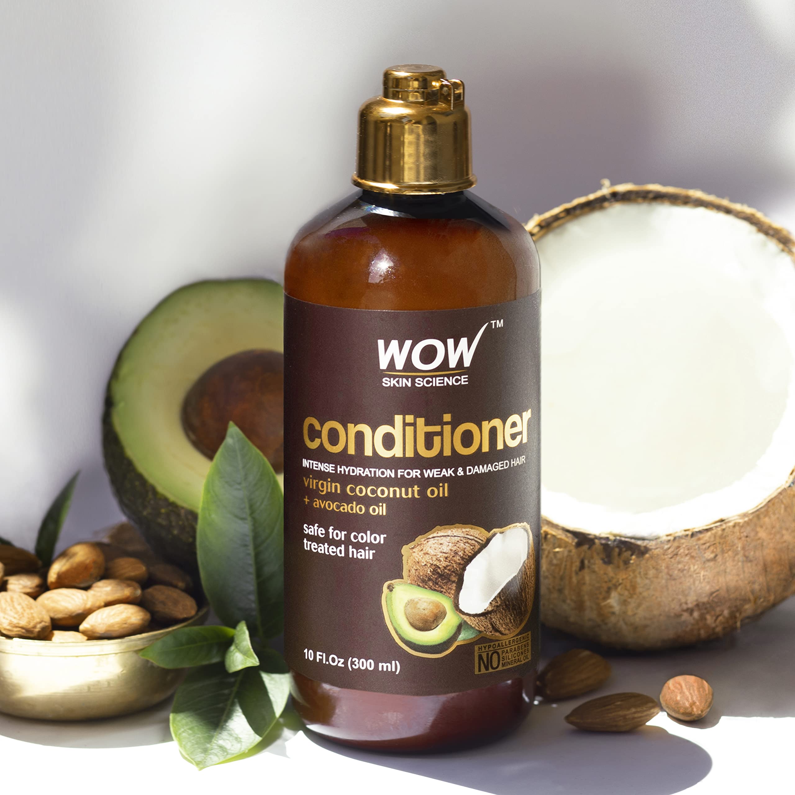 WOW Skin Science Hair Conditioner - Coconut & Avocado Oil - Restore Dry, Damaged Hair - Increase Gloss - Reduce Split Ends, Frizz - Sulfate, Silicones, Paraben Free - All Hair Types - 300 ml