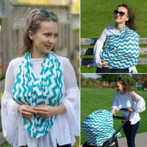 Multi-use Nursing Cover Privacy Breastfeeding Scarf - Baby Car Seat Covers, Infant Stroller Cover, Carseat Canopy, Shopping Cart, High Chair Cover for Girls and Boys