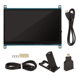 septpenta for raspi 7 inch screen, 1024x600 resolution,178 degree viewing angle, copy extension and second screen mode 3 application mode, hd multimedia interface for raspi 4/3/2/1/bb