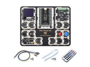 waveshare entry-level sensor kit compatible with raspberry pi pico, including pico expansion board and 15 common modules-sensor kit only