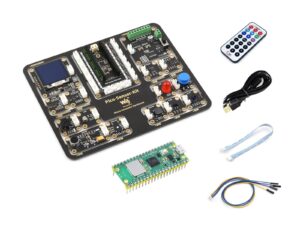 waveshare sensor kit for raspberry pi pico w, including pico expansion board, and led, button, buzzer, etc. 15 common modules, all-in-one design, with raspberry pi pico w