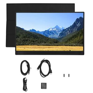 yoidesu 15.6 inch portable monitor with ips touchscreen, 1080p usb c hdmi display hdr lapotp monitor for pc cellphone game, support hdcp1.4, same screen display, 2 way speaker