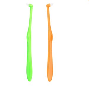 ouligay 2pcs tufted toothbrush trim toothbrush end-tuft tapered toothbrush single compact interdental interspace brush orthodontic soft trim toothbrush for detail cleaning