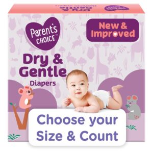 parent's choice dry and gentle baby diapers, size 2, 40 count