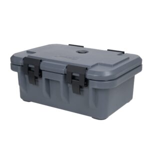 jiwins insulated food pan carrier, top loader pan carrier, stackable, for restaurant canteen, gray, suitable for 6" deep pans