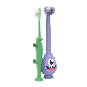 dr. brown's toothscrubber toddler toothbrush, monster and crocodile, 2-pack