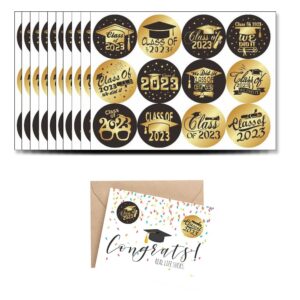 16 pcs 2023 graduation party sealing stickers bake decorate gift envelope sealing thank you stickers