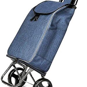 Shopping Trolley on Wheels Multi Function Shopping Cart Foldable Portable Old Trolley Detachable Home Trolley Buy Food Cart Wear-Resistant Luggage Cart Storage Hand Trucks,Blue ,