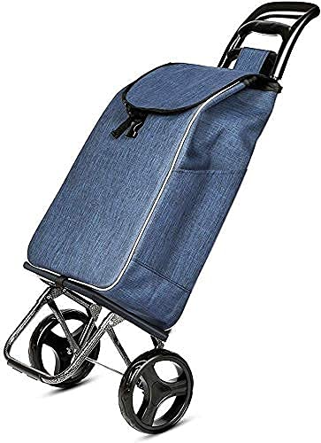 Shopping Trolley on Wheels Multi Function Shopping Cart Foldable Portable Old Trolley Detachable Home Trolley Buy Food Cart Wear-Resistant Luggage Cart Storage Hand Trucks,Blue ,