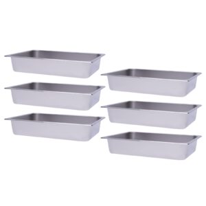 6 pack food pan commercial tray full size 4" deep steam table stainless steel table pan restaurant catering hotel food warmers cookware