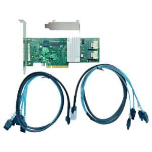 lsi 9211-8i raid controller card fw:p20 it mode zfs freenas unraid sas pci e raid expander + 2* sff8087 sata cable