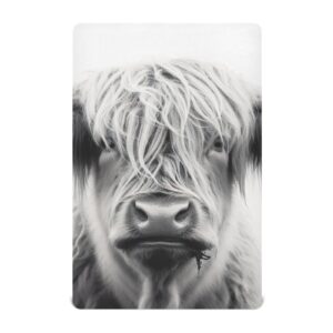 highland cow crib sheets for boys and girls, fitted baby crib sheets soft and breathable mini crib sheets 52 x 28 inches