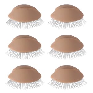 pretty memory 3 pairs eyelids for lash practice replacement eyelids for lash mannequin head silicone rubber practice eyelids for eyelash extensions makeup practice