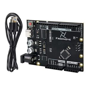 freenove control board v4 (compatible with arduino ide) with usb type-c interface, detailed instructions, example projects and code