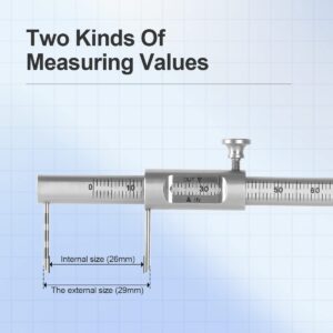 1PCS Orthodontic Sliding Caliper 0-80mm Implant Measuring Gauge Double Scale Round Dentistry Tool