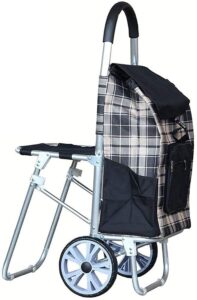 shopping trolley on wheels multi function shopping cart large capacity light weight foldable wheeled trolley with seat push cart bag with 2 wheels storage hand trucks,blue ,