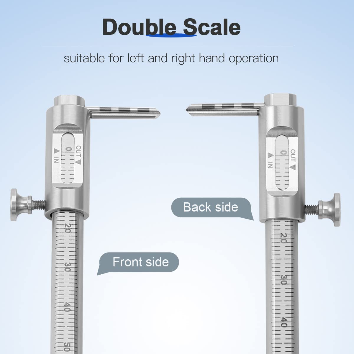 1PCS Orthodontic Sliding Caliper 0-80mm Implant Measuring Gauge Double Scale Round Dentistry Tool