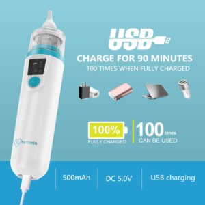 Nasal Aspirator for Baby, Electric Baby Nose Sucker, USB Rechargeable with 3 Suction Levels, Mute and Anti-Backflow with Infant Nose Cleaning Tweezer