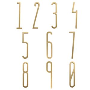 retro brass digital letter, self-adhesive house number door sign, diy wall decoration of home hotel room, metal numbers, 1pcs (color : digit-3)