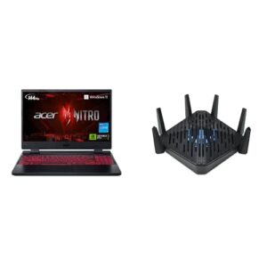 acer nitro 5 an515-58-57y8 laptop | intel i5-12500h | geforce rtx 3050 ti | 15.6" fhd ips | 16gb ddr4 | 512gb ssd | killer wi-fi 6 with predator connect w6 wi-fi 6e gaming router | tri-band axe7800