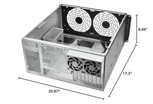 SilverStone Technology RM51 5U Rackmount Server Chassis with Dual 180mm Fans and Enhanced Liquid Cooling Capability, SST-RM51