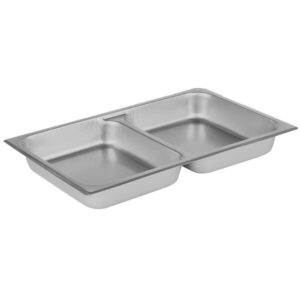 TrueCraftware-Full Size 2-1/2" Deep Stainless Steel Anti-Jamming Divided Steam Pan 24 Gauge- Chafing Steam Food Pan Anti-Jam Steam Table Hotel Pan for Restaurant Family Events Personal Catering Use